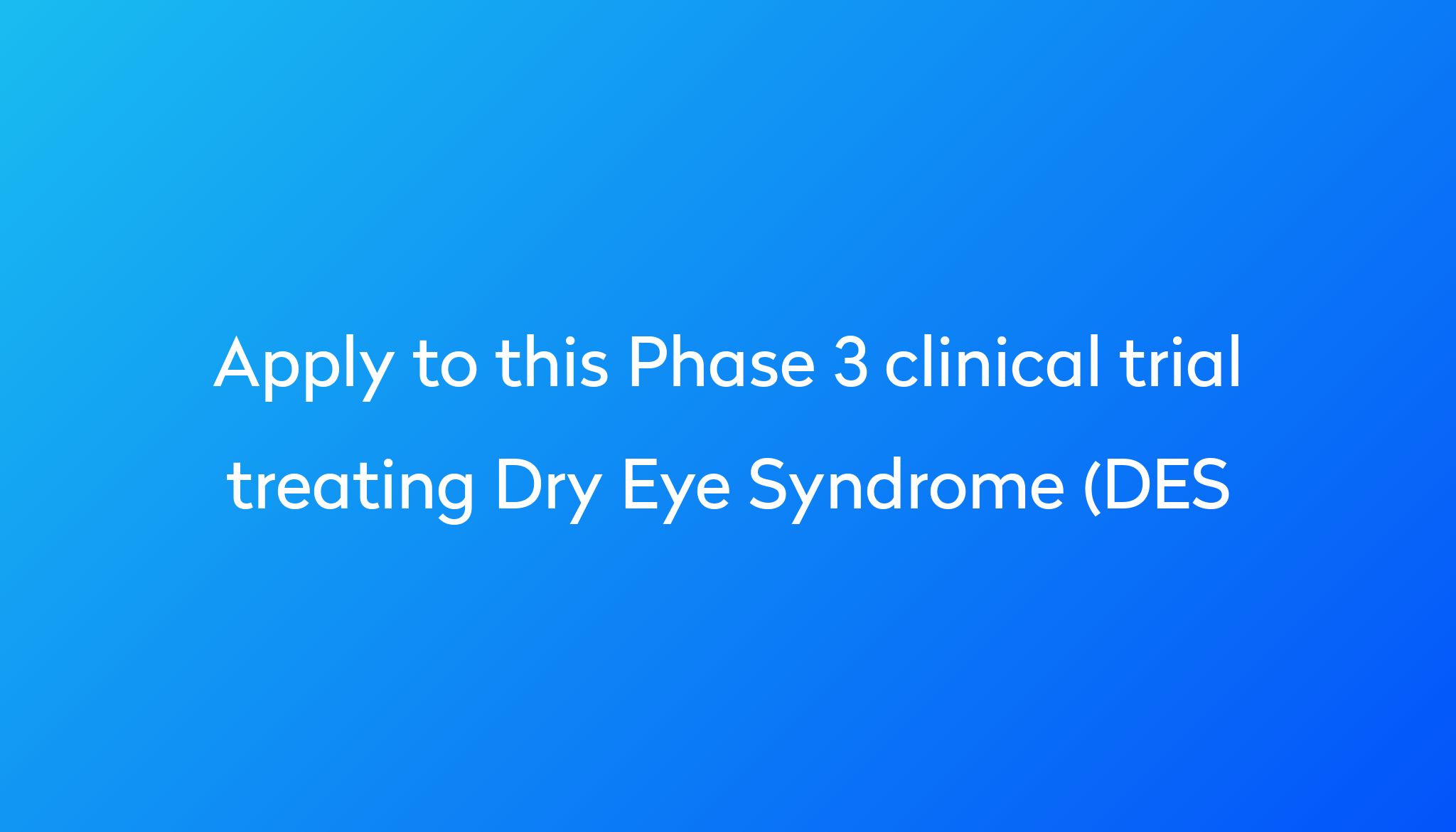 Abbv 444 For Dry Eye Syndrome Clinical Trial 2023 Power